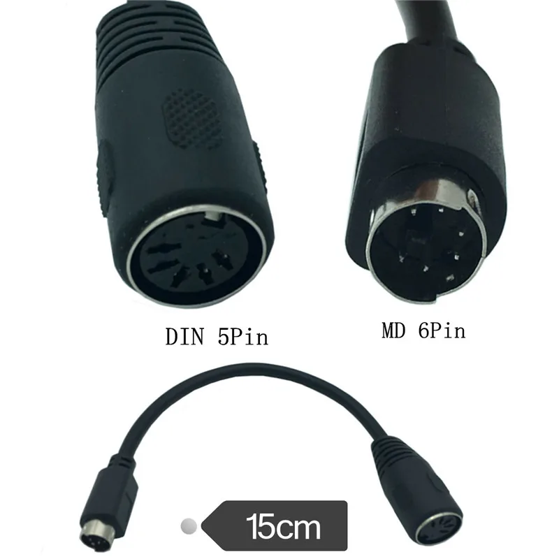 6Pin Mini-DIN (PS2) Male To DIN 5Pin Female Adapter Connector Cable For ...