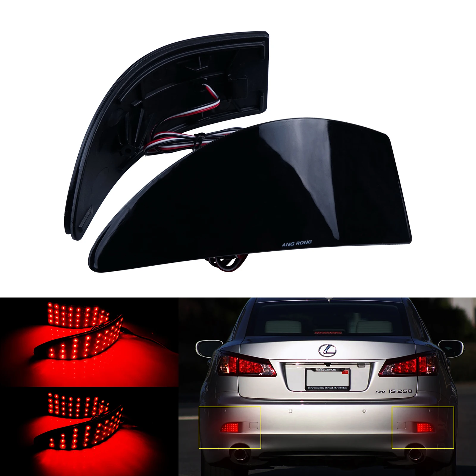 For-Lexus-IS-250-350-XE20-Rear-Bumper-Reflector-LED-Tail-Stop-Light ...