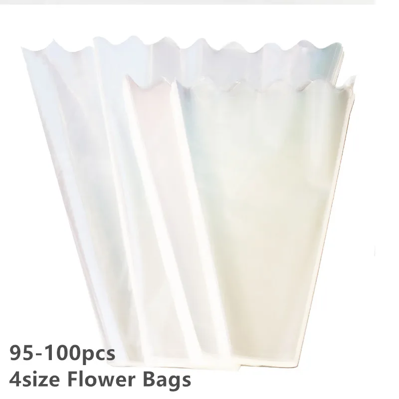 95-100pcs-Fully-Transparent-Mini-Bouquet-Bags-Single-Rose-Bag-Flower ...