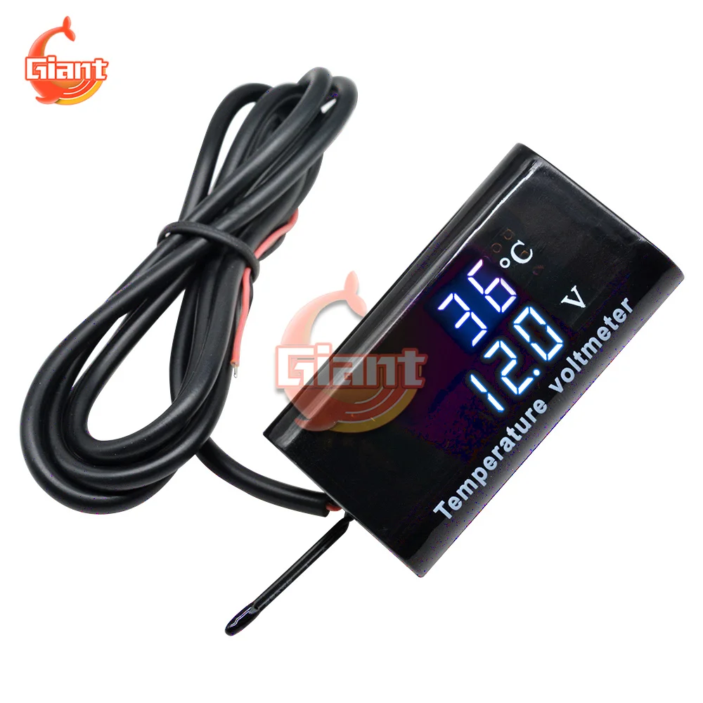DC-12V-Digital-Temperature-Voltmeter-Meter-IPX6-Waterproof-for-Boat ...
