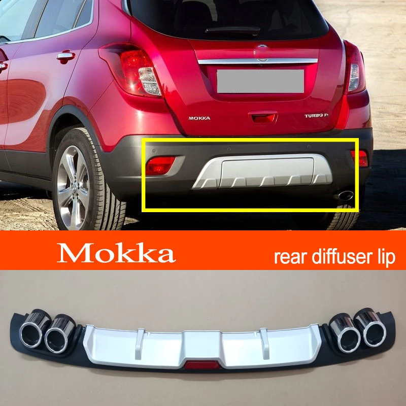 Mokka Abs Plastic Silver / Black Car Rear Bumper Rear Diffuser Spoiler ...