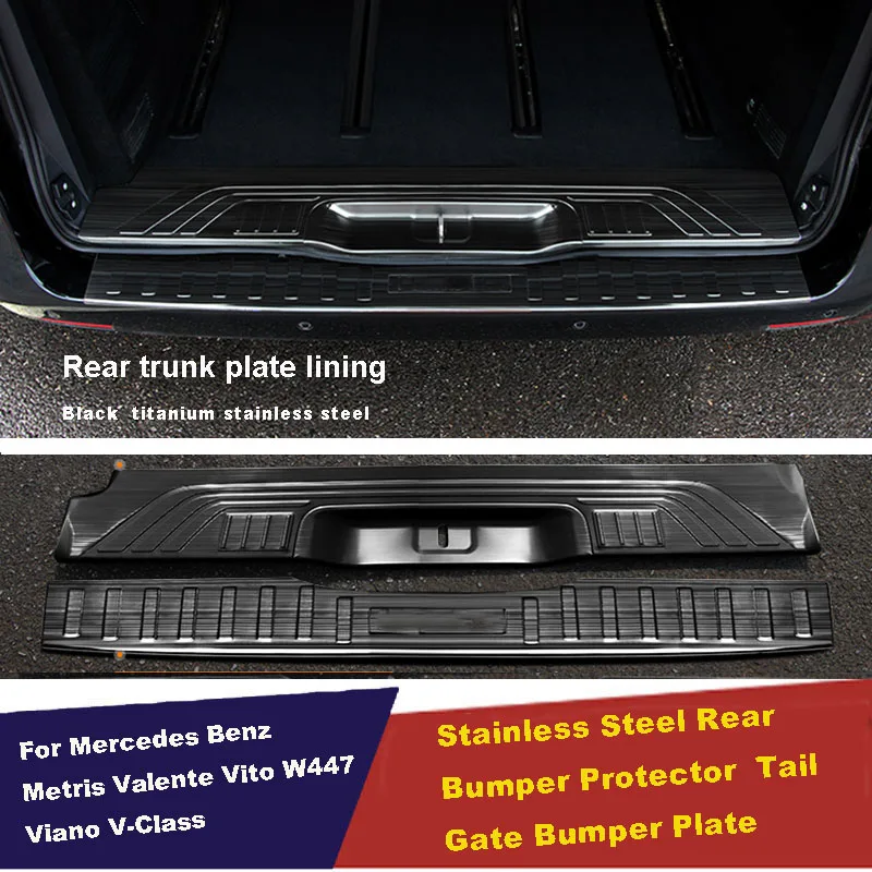 Rear-Bumper-Protector-Threshold-Plate-Cover-Sill-Trim-For-Mercedes-Benz ...