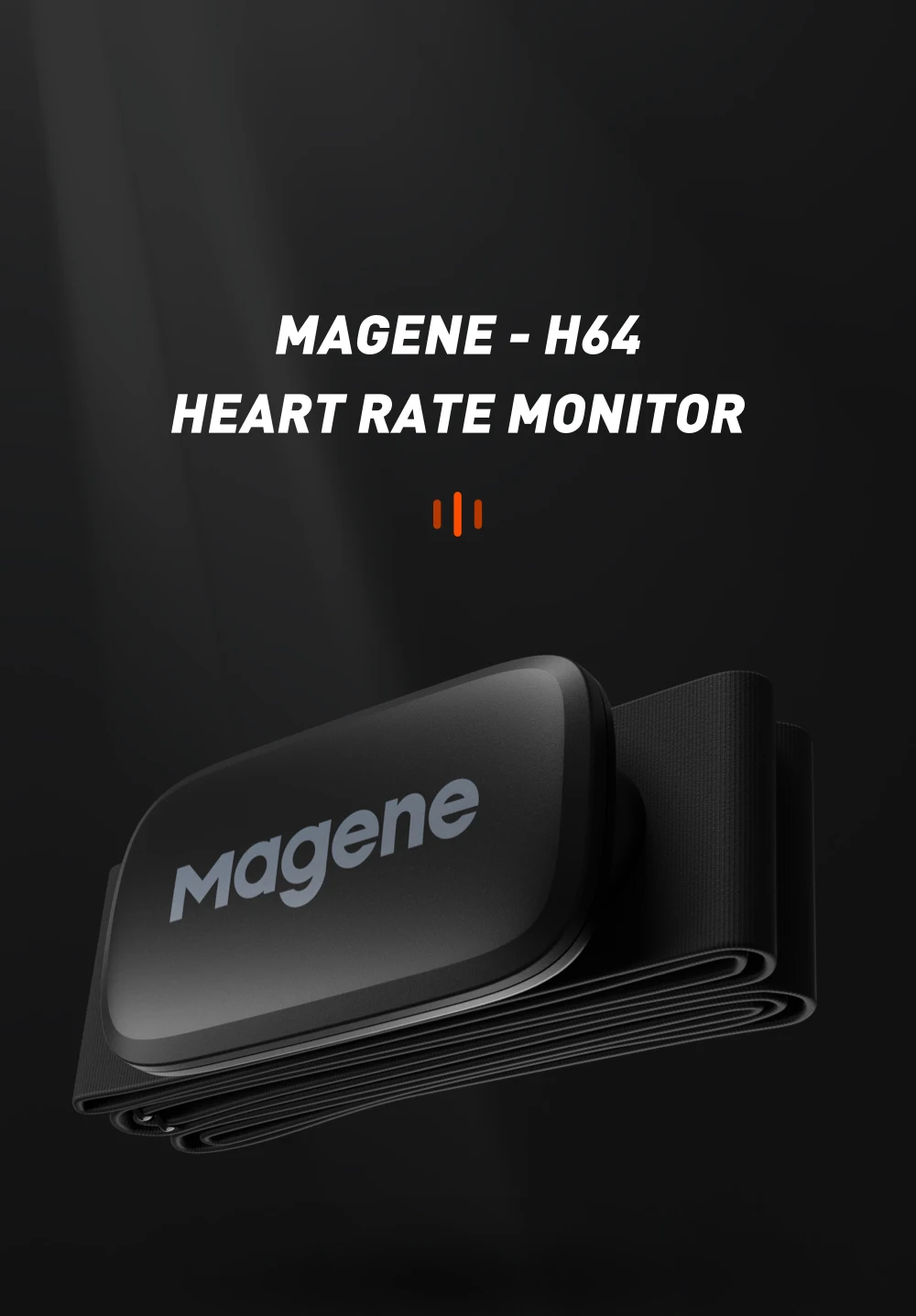 Compteur vélo,capteur de fréquence cardiaque Mover H64,double ANT,Bluetooth,avec sangle de ...