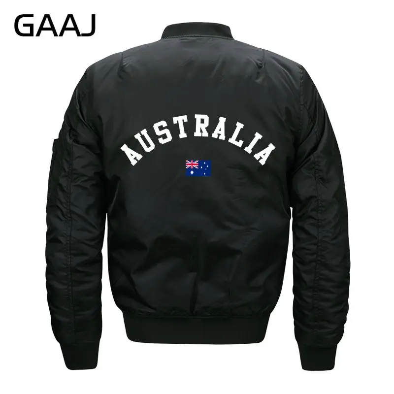 GAAJ Print Australia Flag Jackets Men Pilot Waterproof Jacket Parka ...