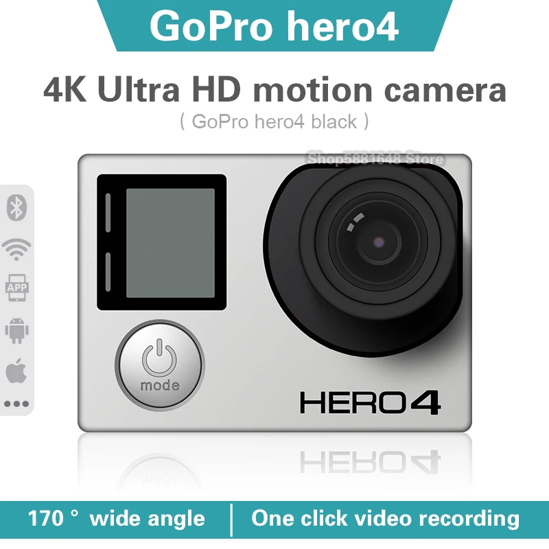 Gopro Hero 4 Black 4k30 Frames Ultra Hd Waterproof Action Camera 12 ...