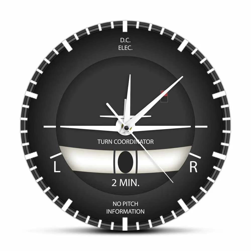 Turn Coordinator Aircraft Flight Instrument Modern Design Wall Clock ...