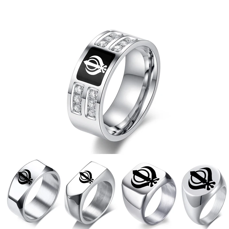 India-Sikhism-Rings-Men-Hinduism-Customized-Sikh-Symbol-Stainless-Steel ...