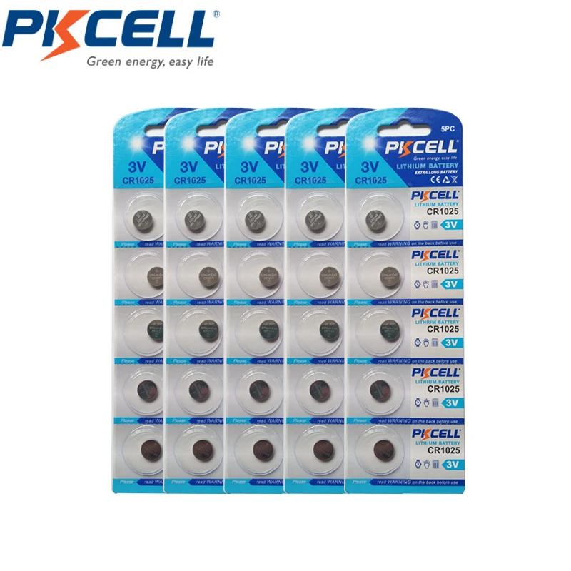 Piles Bouton Au Lithium 3v Cr1025, 50 Pièces/10 Paquets, Pour Montre ...