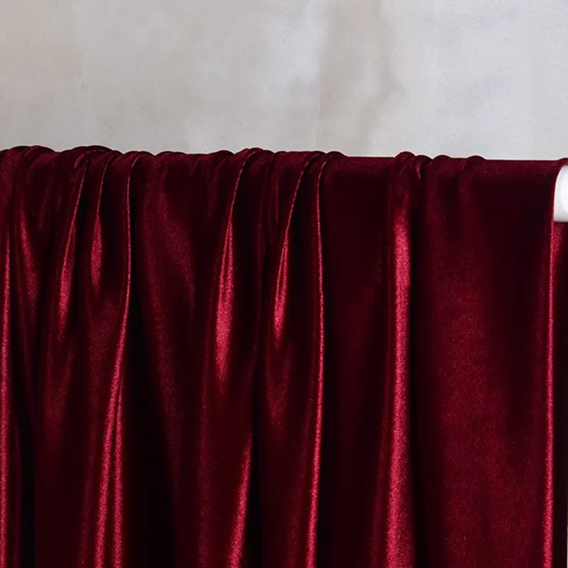 deep-wine-red-Korean-velvet-fabric-stretch-gold-velvet-on-all-sides ...