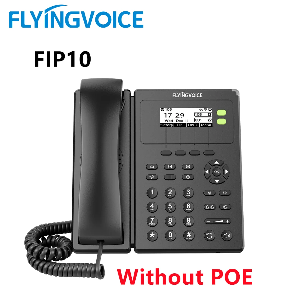 Flyingvoice telefone voip fip10 sem poe wifi telefone fixo 2 linhas sip ...