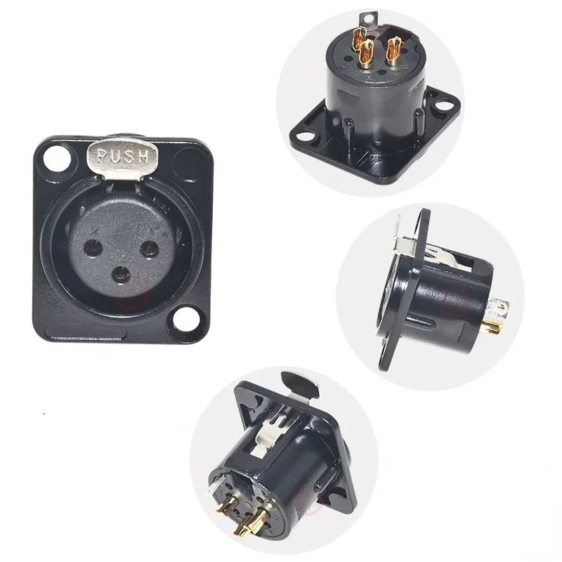 20pcs/lot Cannon XLR metal socket male female 3 pin XLR Jack Socket ...