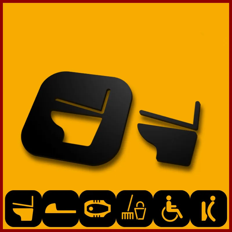 Squatting-Reminder-Toilet-Signs-3D-Hollow-Signage-Doorplate-Warm ...