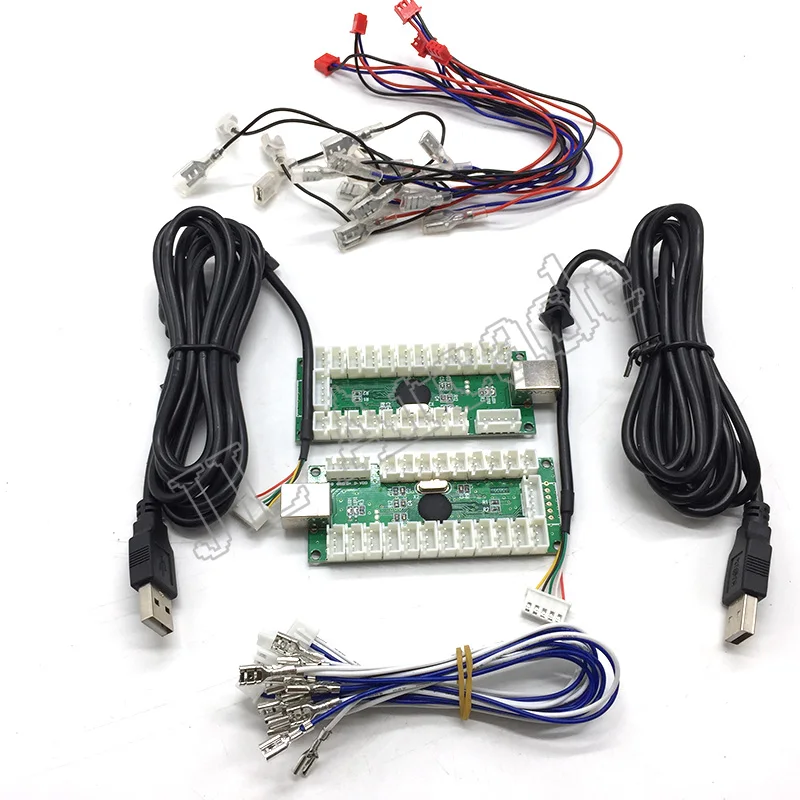 2 Players Zero Delay Arcade Encoder USB To PC PS3 Raspberry Pi Joystick Controller With LED ...