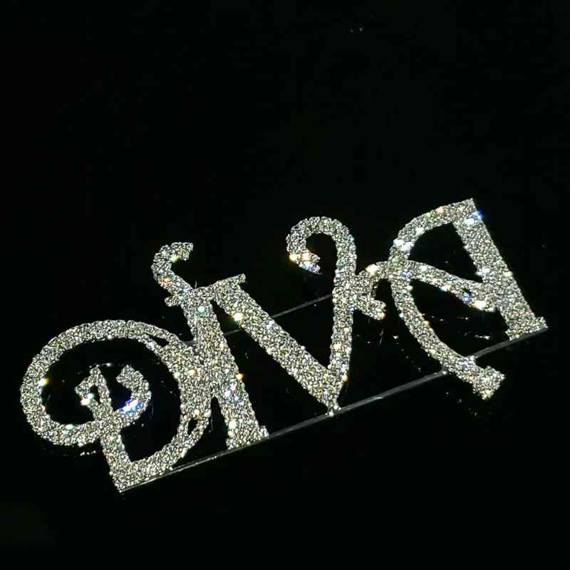 Crystal Handmade Jewelry Luxury Large Size Of "diva" Word Brooch Pin In ...