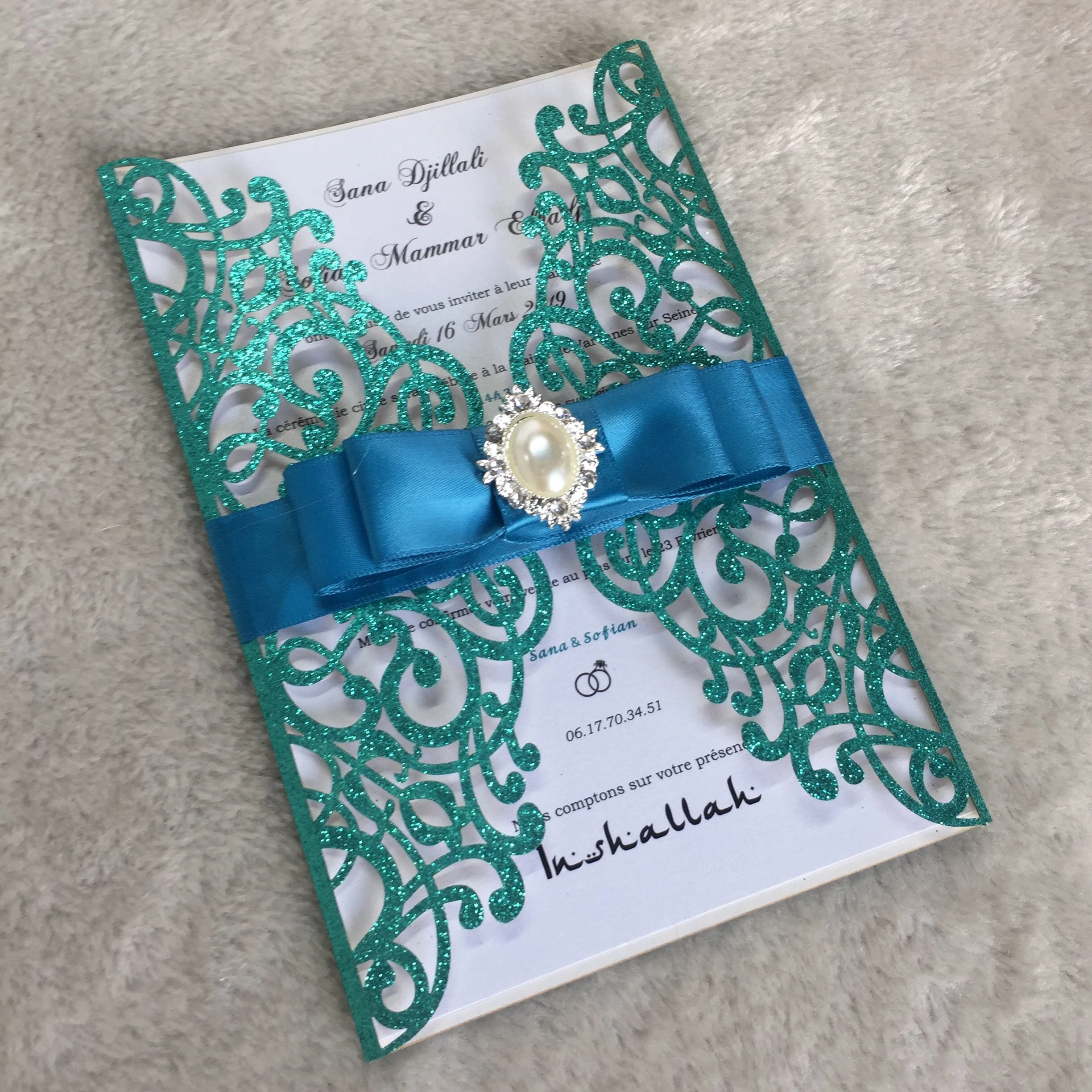 Glitter Colors Girl Invitation Card,princess Wedding Invitations With ...