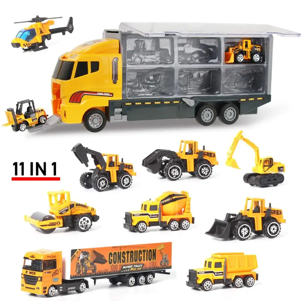 4-Types-Big-Truck-Mini-Diecast-Alloy-Car-2in1-Model-Engineering-Toy ...