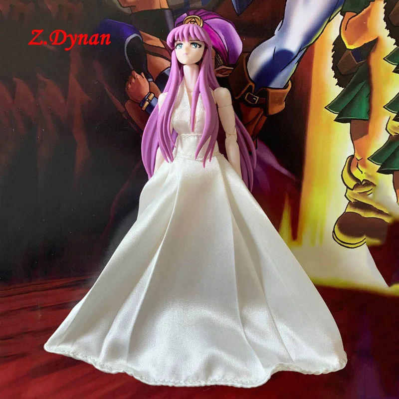 1/12 Scale Female Figure Clothes White Long Dress for 6 Inches TBLeague ...