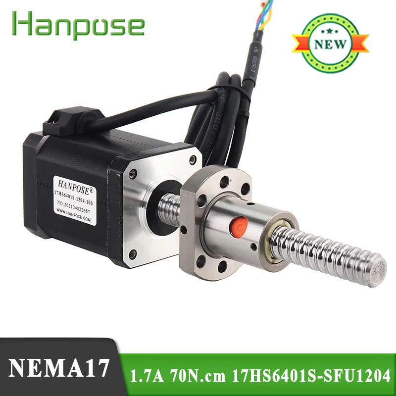 hanpose-Nema17-Stepper-Motor-17HS6401S-SFU1204-ball-screw-motor-100 ...