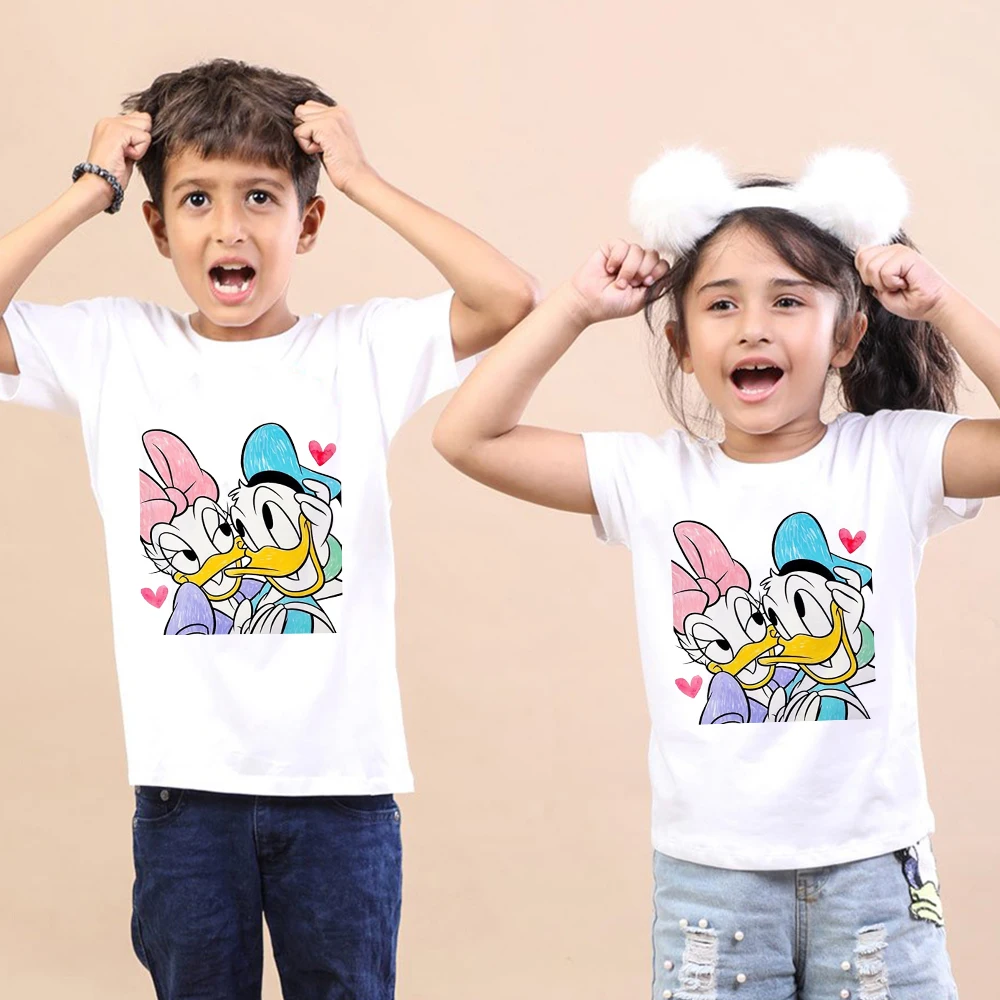 Disney Camiseta con estampado de pato Donald Daisy para niño y niña ...