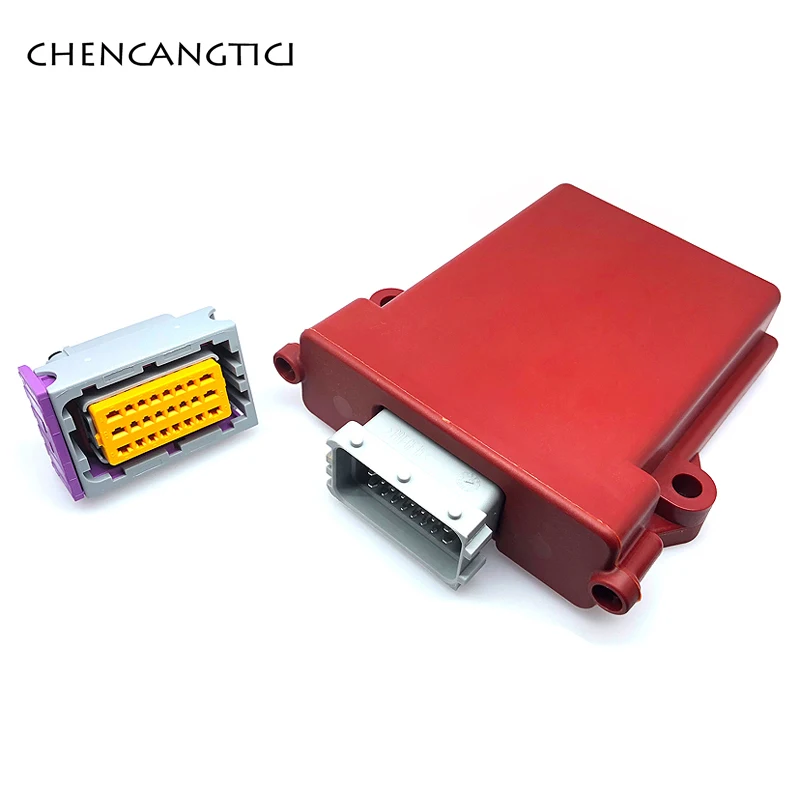 1 Set 24 Pin Auto Plastic Ecu Pcb Enclosure Box Shell With Fci Male ...