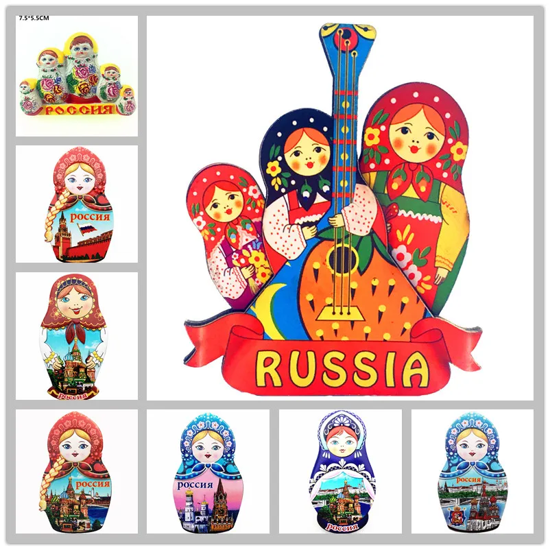 Russia Matryoshka Doll Tourist Souvenir Fridge Magnets Decoration ...