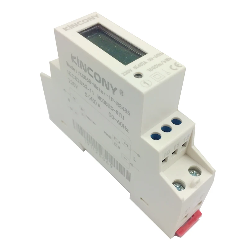1P Energy Meter RS485 Modbus RTU Monitor Voltage Current Power Factor ...