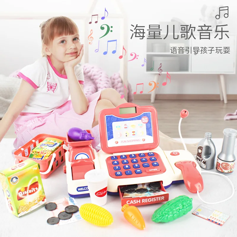 Mini Plastic Simulated Supermarket Checkout Counter Role Kids Cash ...