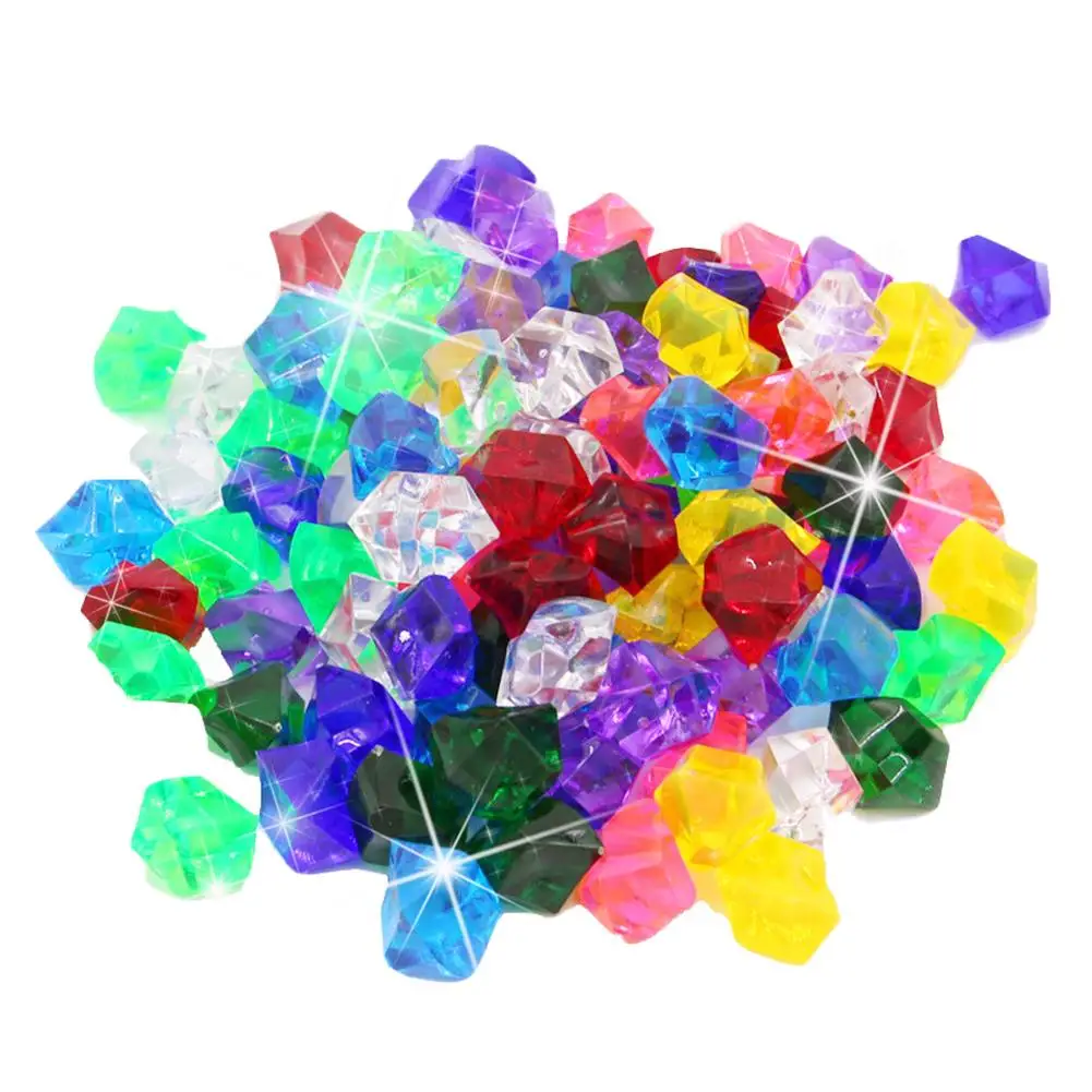 400PCS/200PCS Plastic Gems Ice Grains Colorful Stones Children Jewels ...