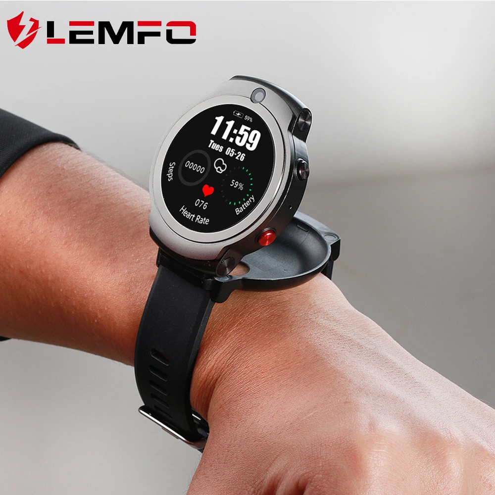 LEMFO LEM13 Smart Watch Men 400*400 Resolution 1.6 inch Flip Screen ...