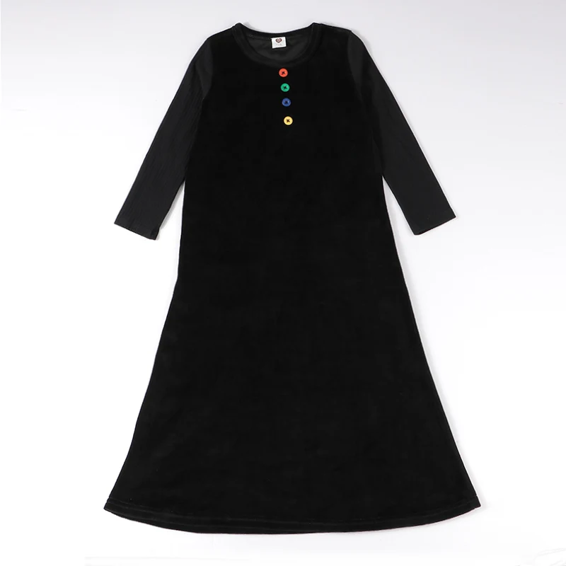 Girls-dress-long-sleeves-kids-clothes-velour-ribbed-winter-girl-dresses ...