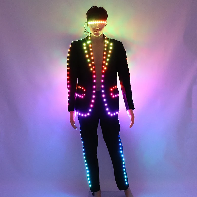 Traje-LED-a-todo-Color-para-hombre-traje-con-Control-remoto-Digital ...