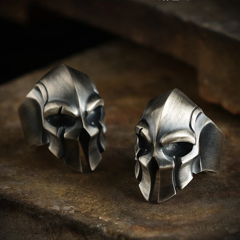 Máscara de Guerrero espartano Punk Retro para hombres, anillos para ...