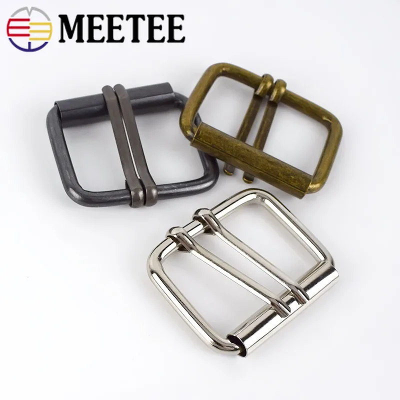 Meetee 4pcs Double Pin Shoes Buckle Inner Size 40mm Adjustable Belt ...