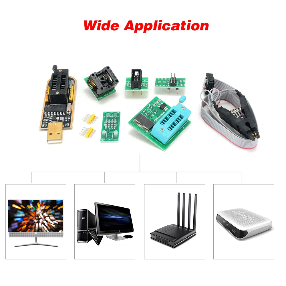 CH341A-USB-Programmer-Kit-with-SOP8-Clip-EEPROM-Burner-BIOS-Flasher-SPI ...