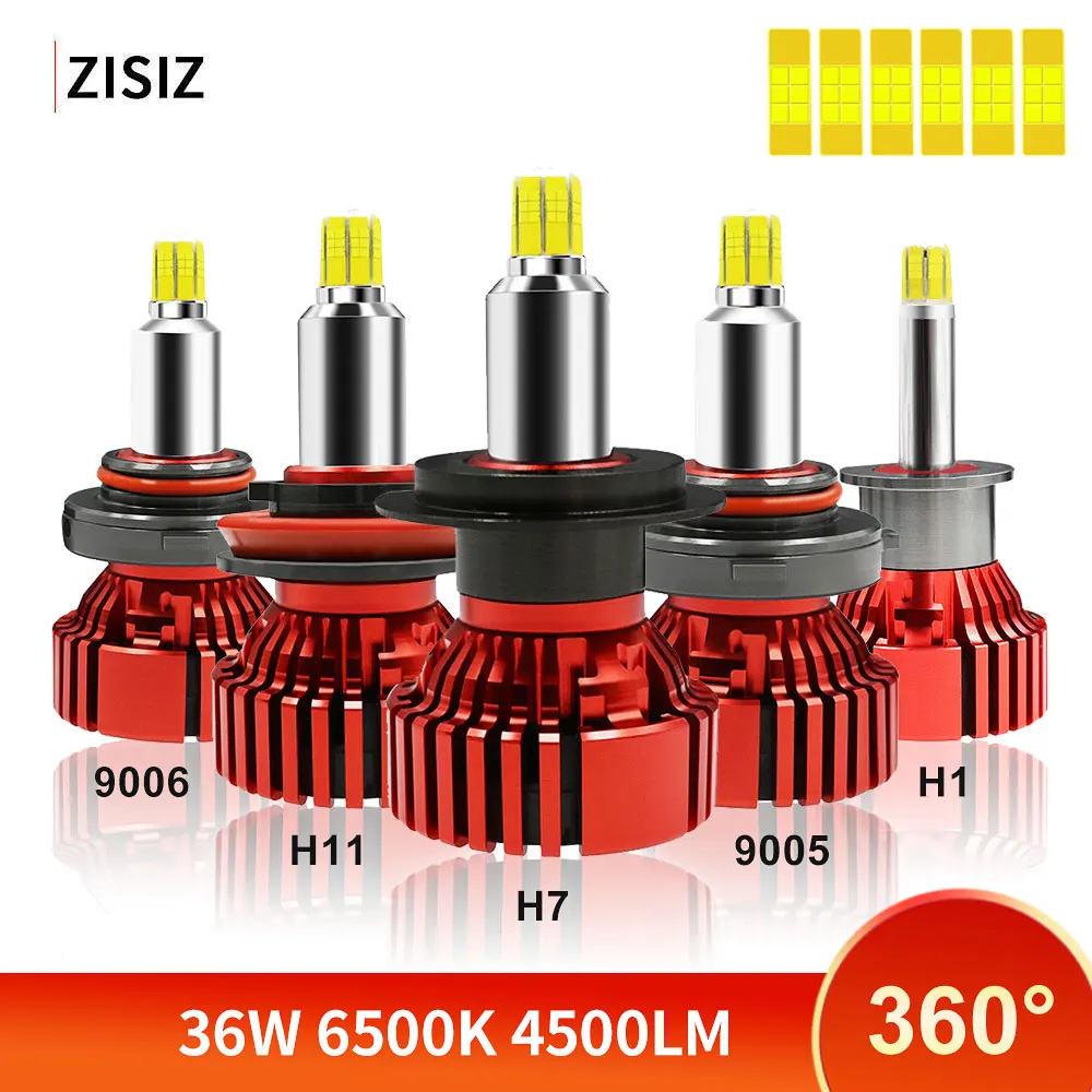 Bombilla LED Canbus para faro delantero de coche, Kit de lámpara antiniebla Led de ocho lados ...