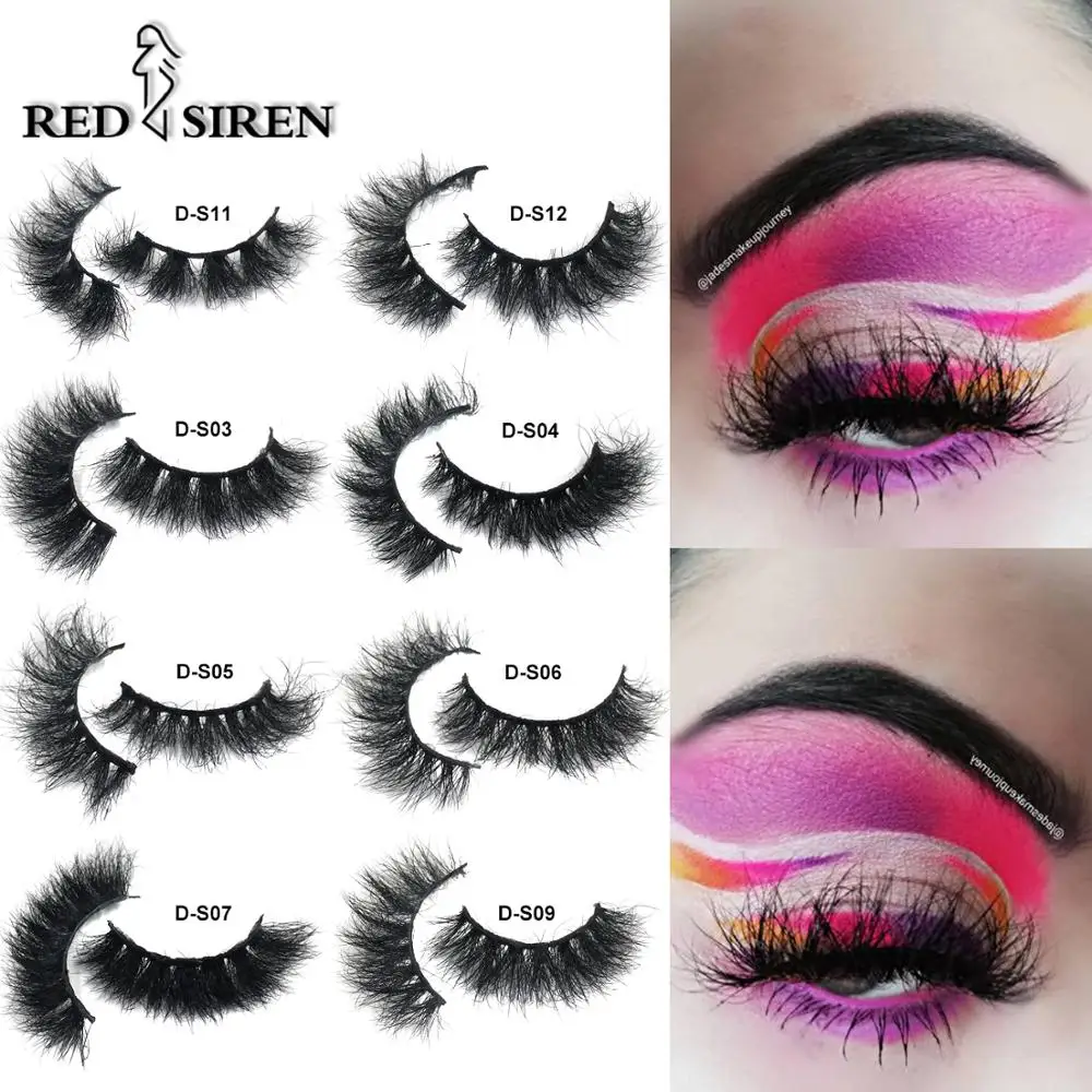 Red Siren Mink Eyelashes Fluffy Mink Lashes Handmade 100% Mink Hair ...