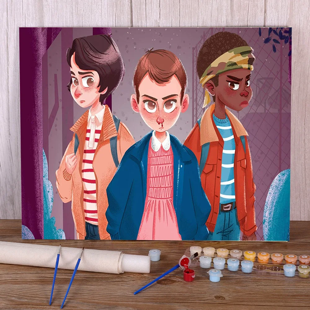 Peinture par numéros Stranger Things, 40x50, tableau par numéros ...