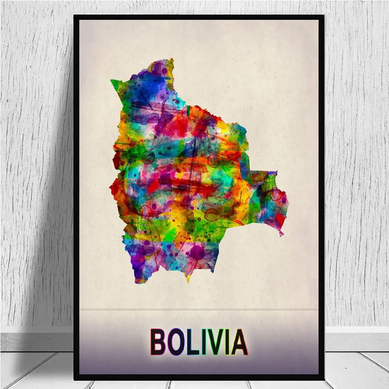 Bolivia-Map-in-Watercolor-Art-Canvas-Poster-Prints-Home-Wall-Decor ...