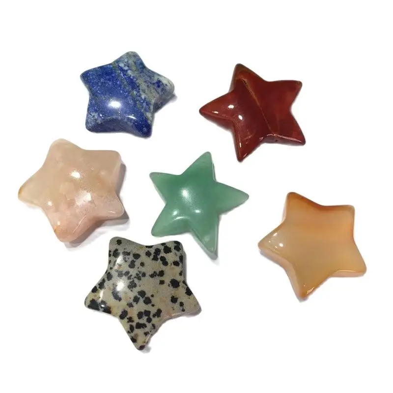 5PC Natural Cherry agate,Star Carving Agate Carving.Holiday Gift.Child ...