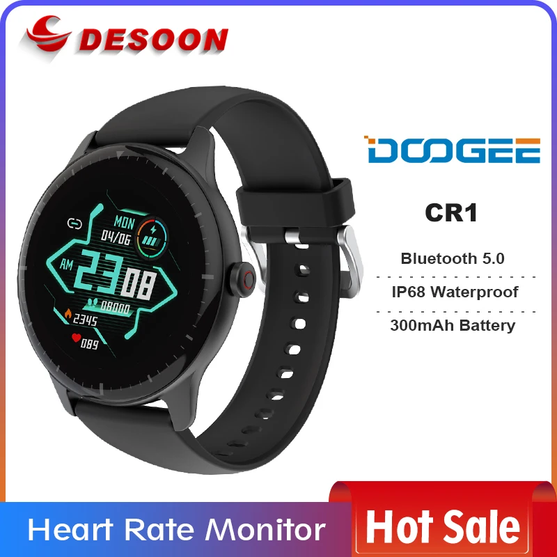 DOOGEE-CR1-Smart-watch-IP68-Waterproof-Bluetooth-5-0-Sleep-Monitor ...