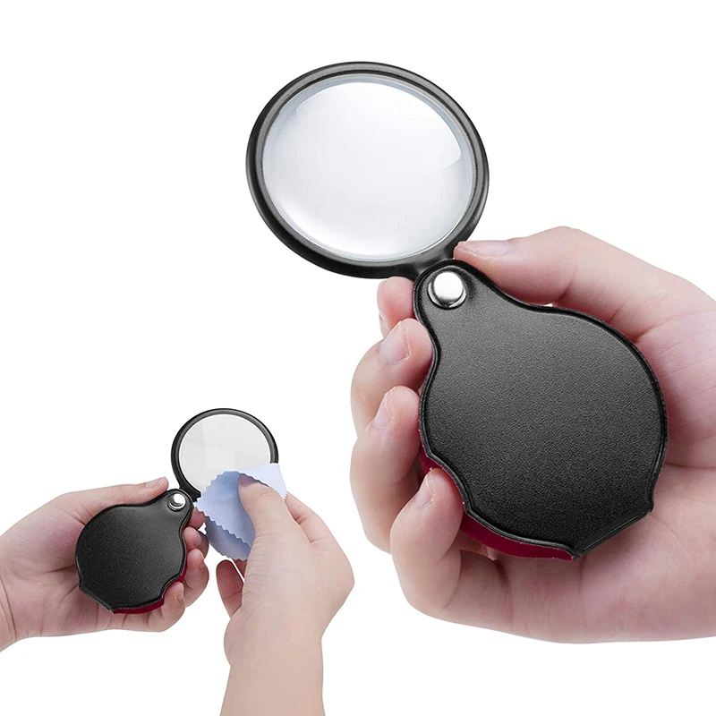 LOUPE OPTIQUE,Black-8X--Mini Loupe de poche pliable 8X, Portable 50mm ...
