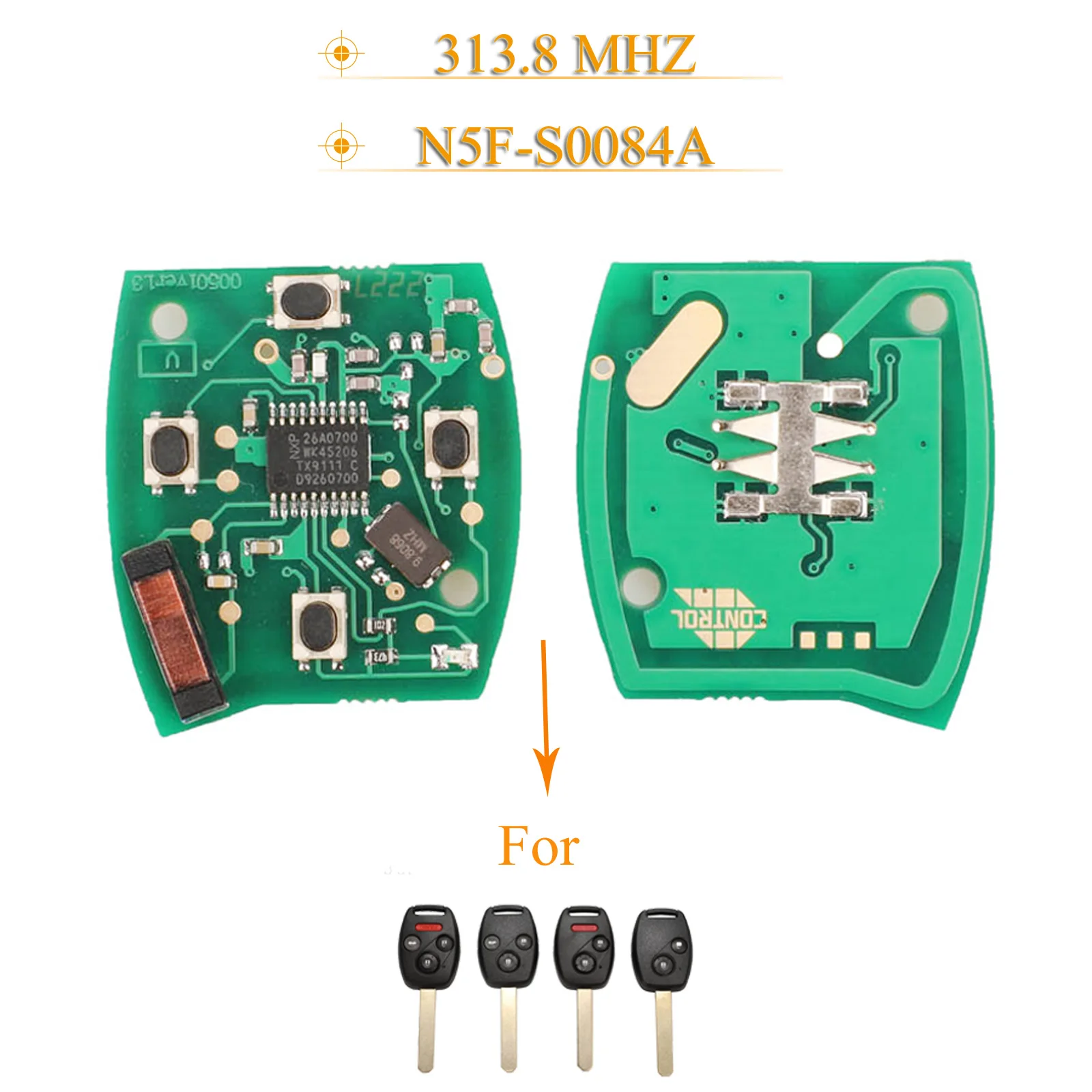 Jingyuqin-Remoto-Flip-Car-Key-Circuit-Board-FOB-4-bot-es-N5F-S0084A ...