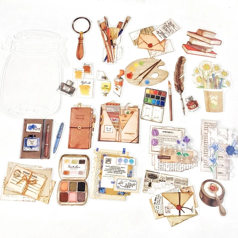 20 Pcs Big Size Stationery Accessories Decorative Stickers Handbook ...
