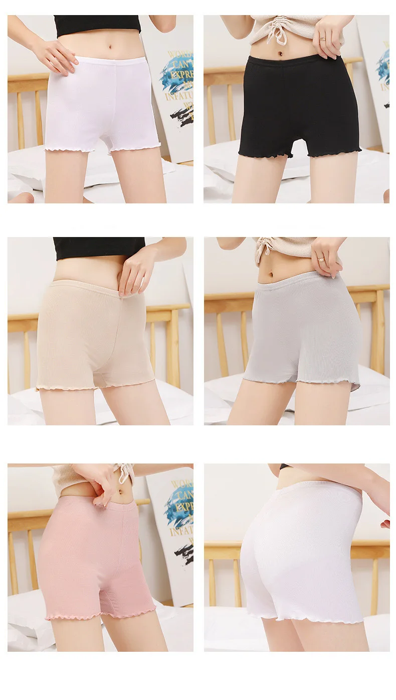 Sous-vêtement,Short de sécurité pour femmes,Boxer taille haute,sans couture,culotte élastique ...