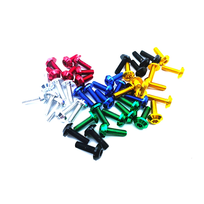 10pcs Bolts Screw Aluminum adornment M6 x 20mm M5 x 16mm Motorcycle Red ...