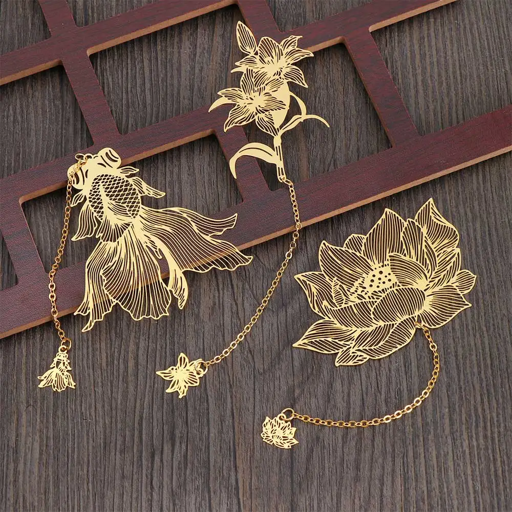 1PC-Chinese-Style-Hollow-Out-Animals-Gold-Color-Metal-Bookmark-With ...