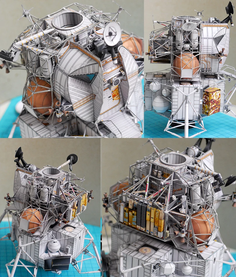 New 1/48 Scale Apollo 11 Lunar Module Papercraft DIY 3D Paper Model ...