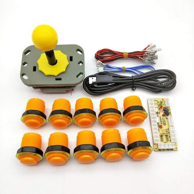 Kit DIY Arcade com Codificador USB, Joystick de Combate, Micro Botão ...