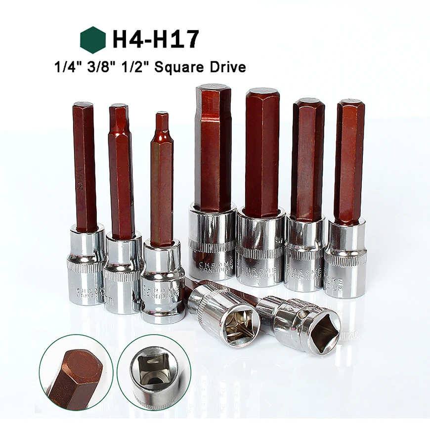 1pcs 1/4" 3/8" 1/2" Square Drive Socket Wrench Hex Ratchet Screwdriver ...