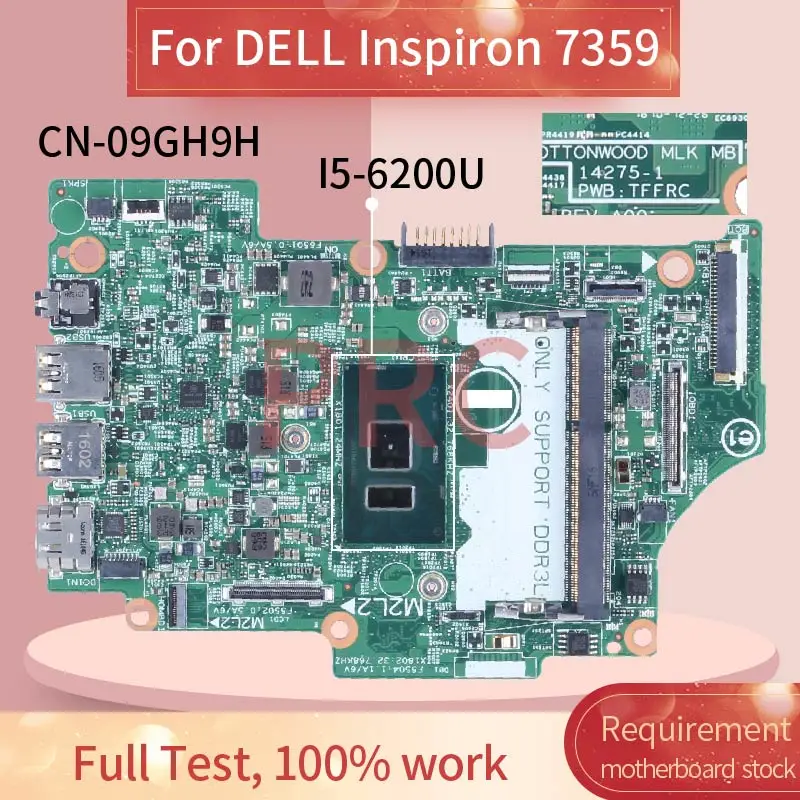 For-DELL-Inspiron-7359-I5-6200U-Laptop-Motherboard-09GH9H-14275-1-SR2EY ...